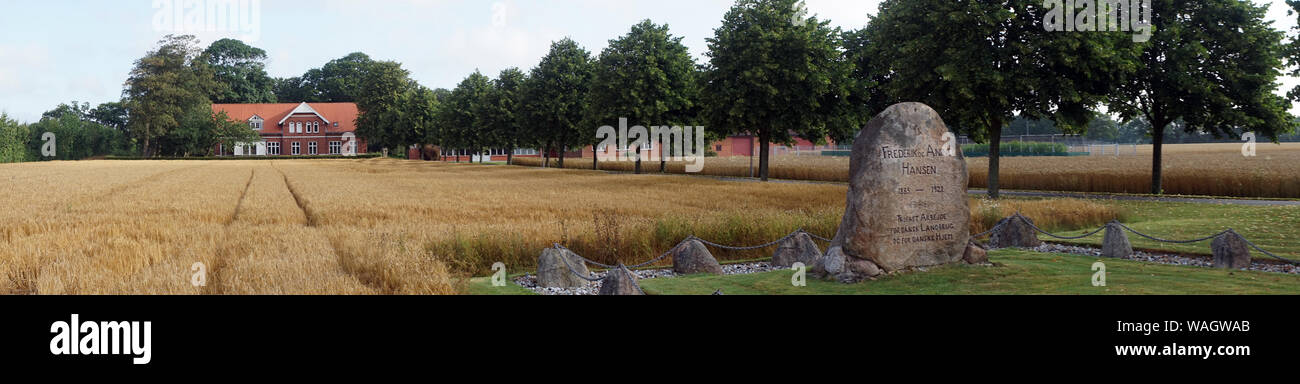 ASKOV, DENMARK - CIRCA JULY 2019 Monument of Frederik and Anine Hansen ...