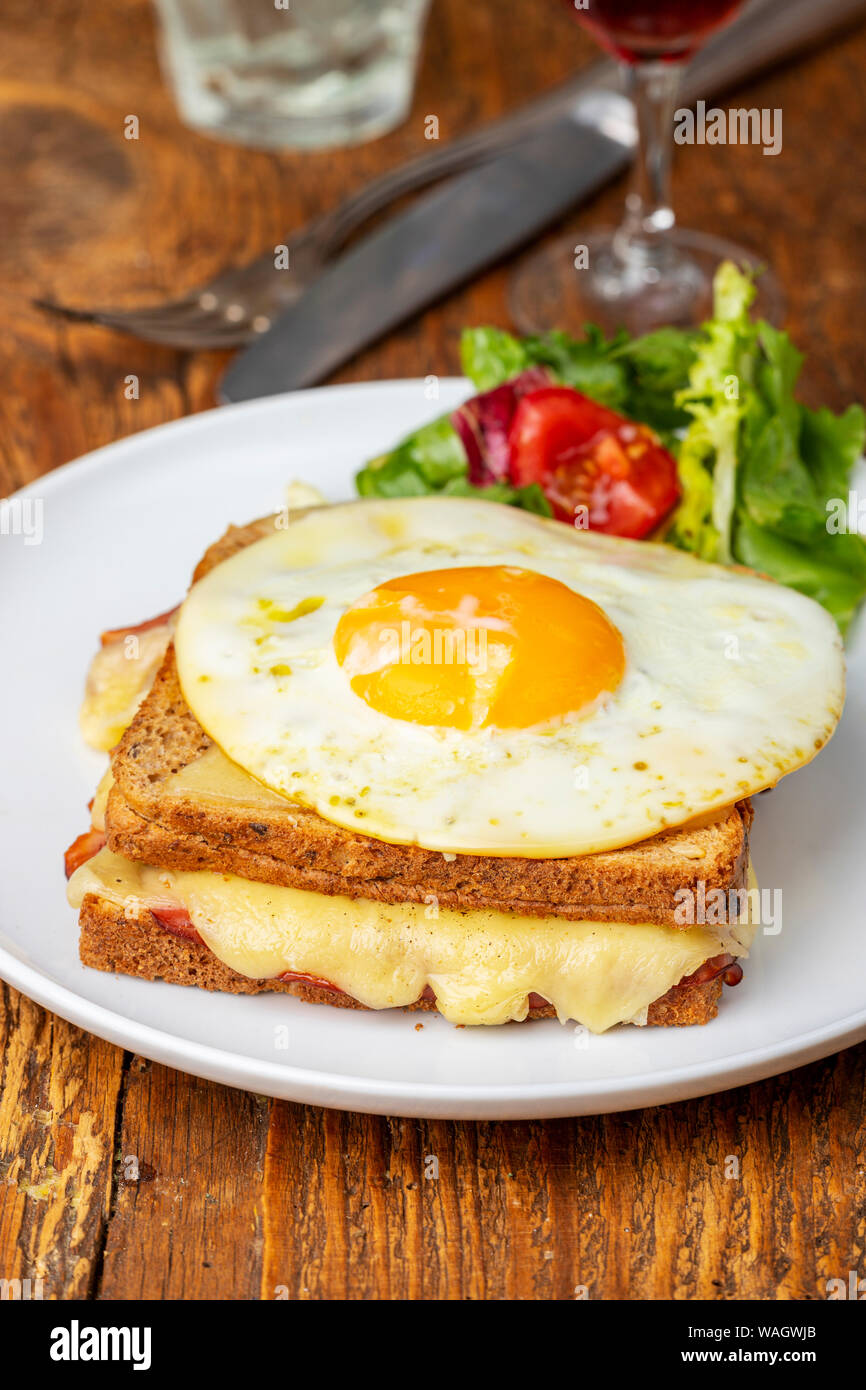 closeup of a french croque madame Stock Photo - Alamy