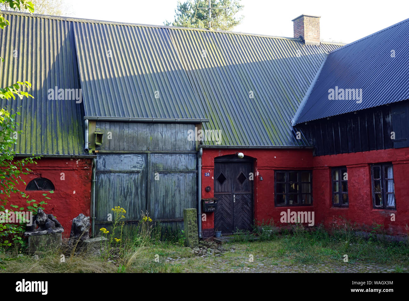 Old barn in village in Denmark Stock Photo - Alamy