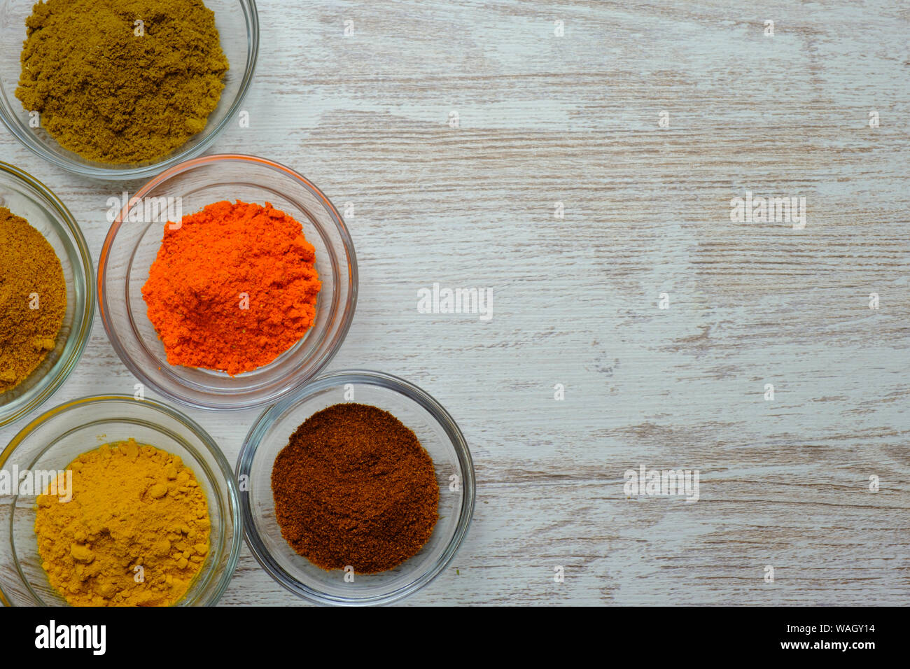 In this photo you can see different types of spices and food condiments ...