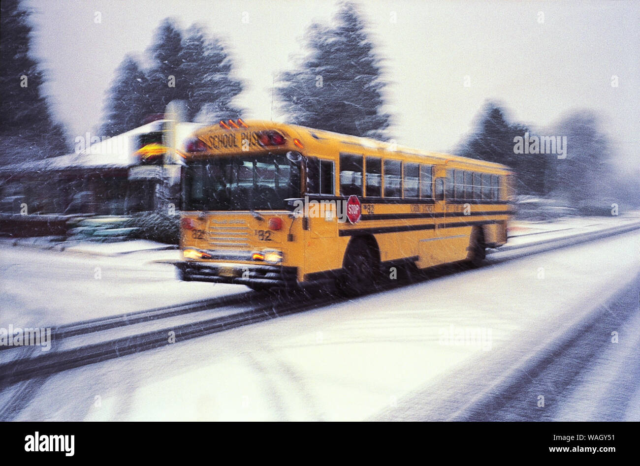 A school bus in motion Stock Photo - Alamy