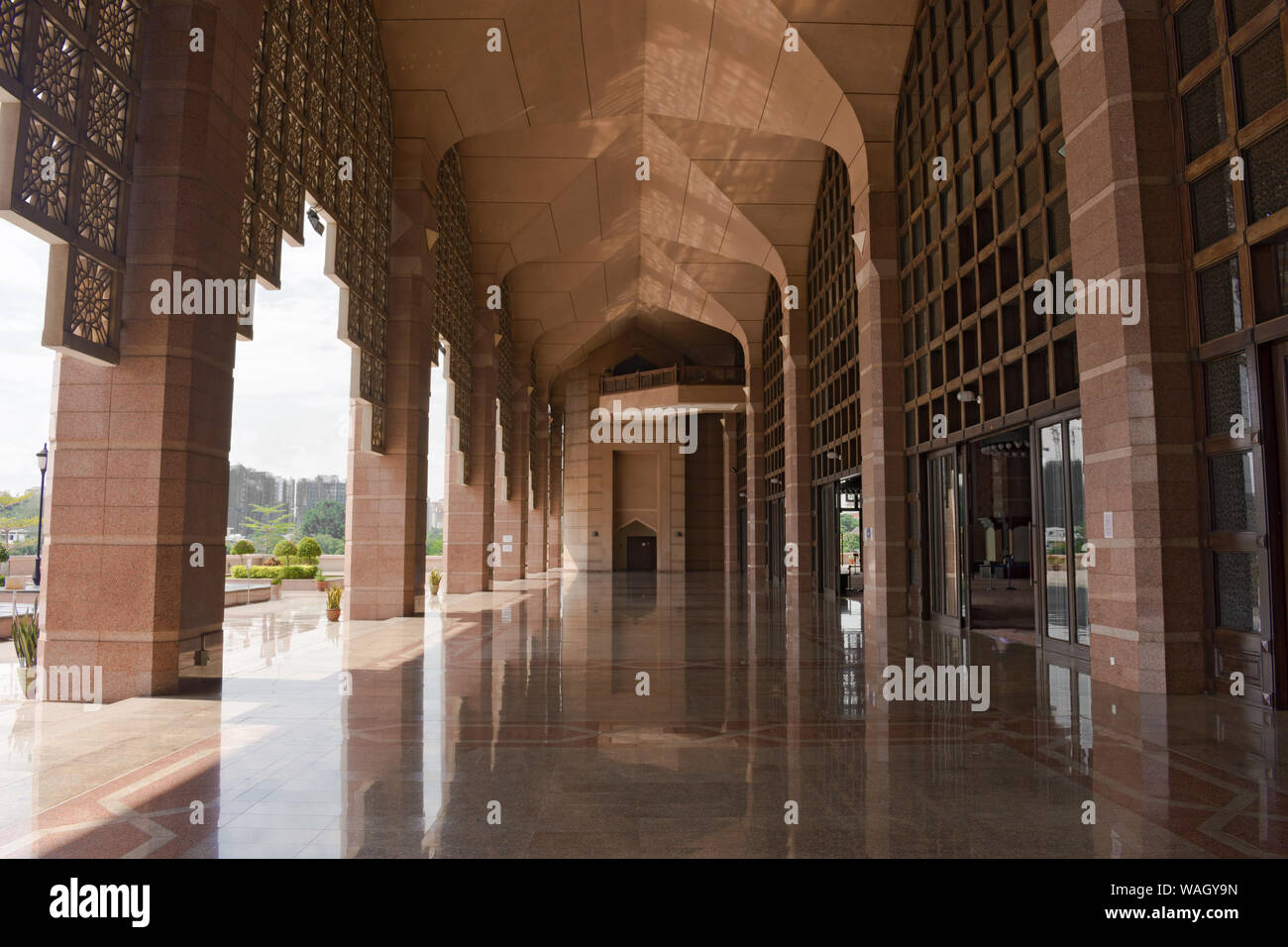 Columns inside of Putra Mosque, Masjid Putra, Putrajaya, Malaysia Stock ...