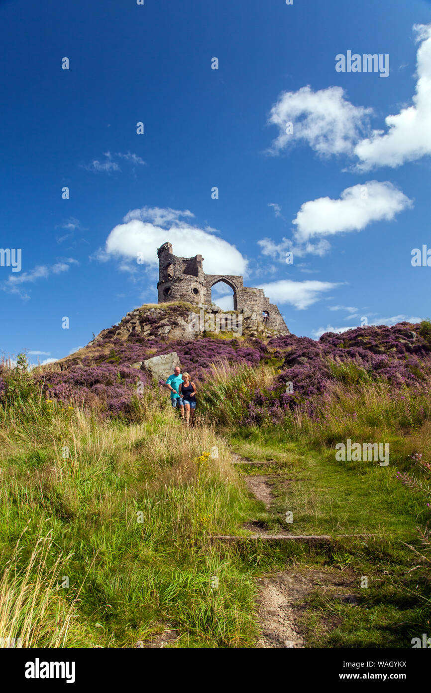 Cheshire landmark Mow Cop castle, the folly of a ruined castle standing ...