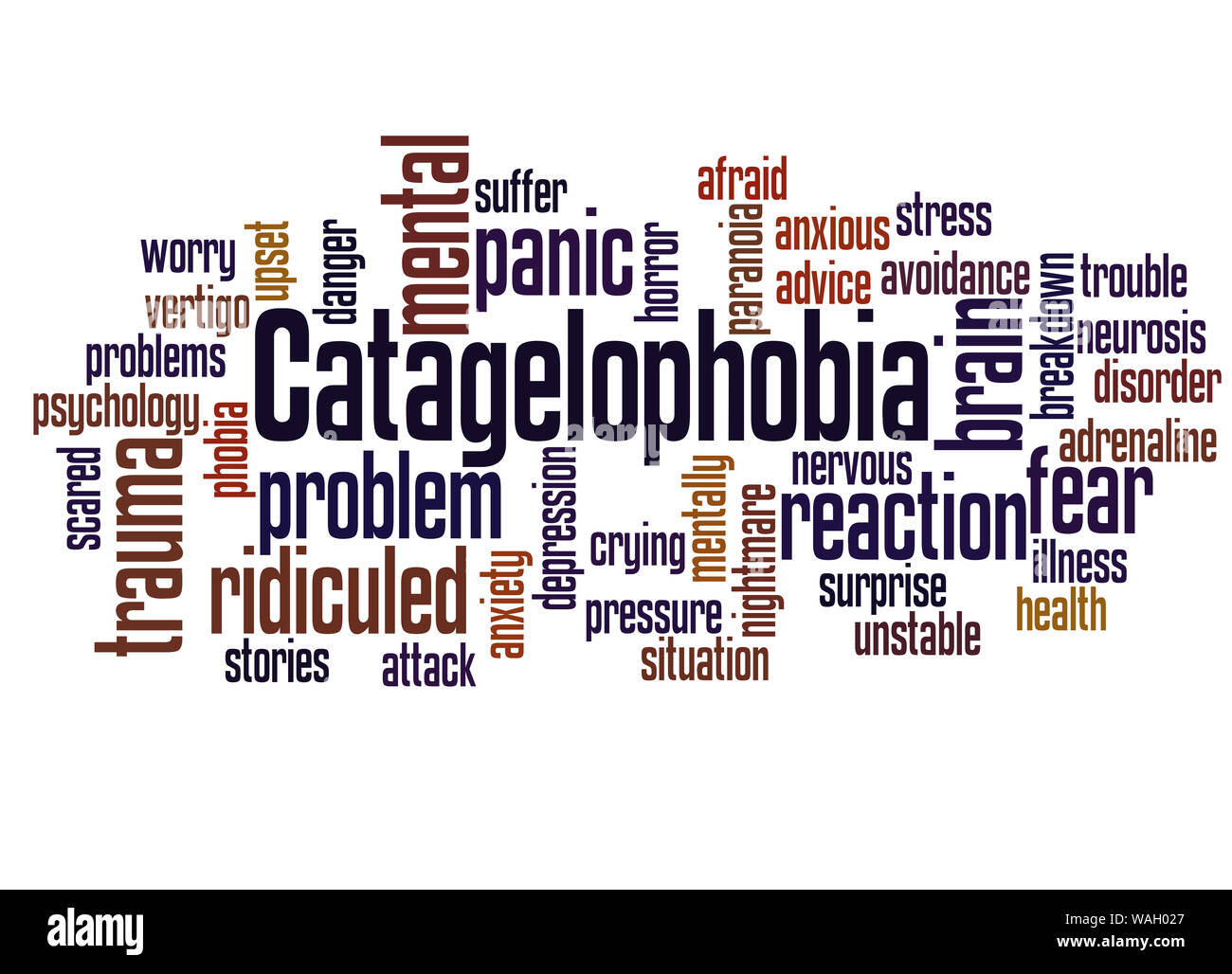 Catagelophobia fear of being ridiculed word cloud concept on white ...