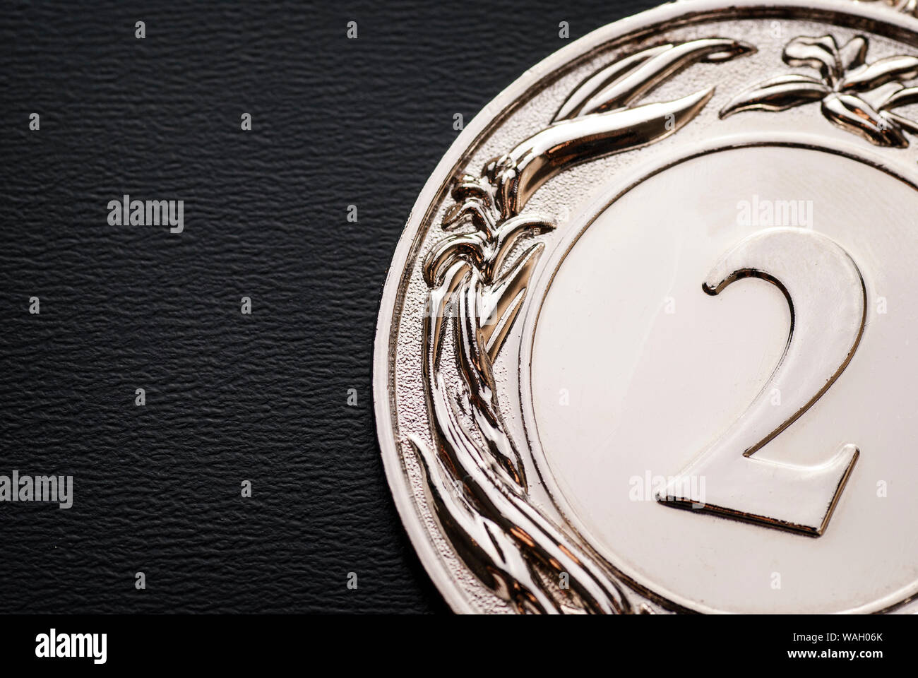 Silver winners medal for the 2nd place runner-up of a competition or ...
