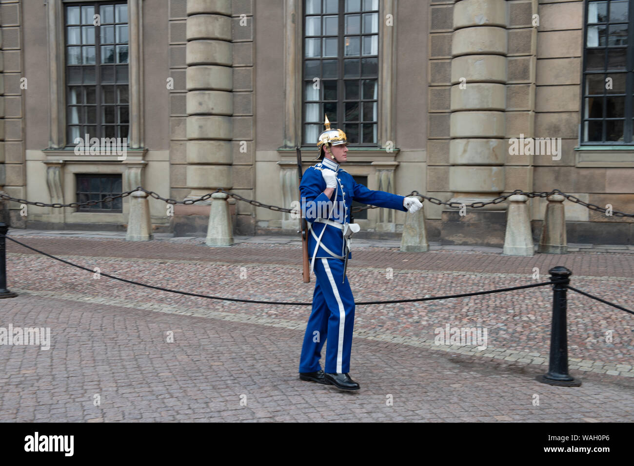 Royal Guard on marching duty inside the walls of the Royal Palace ...