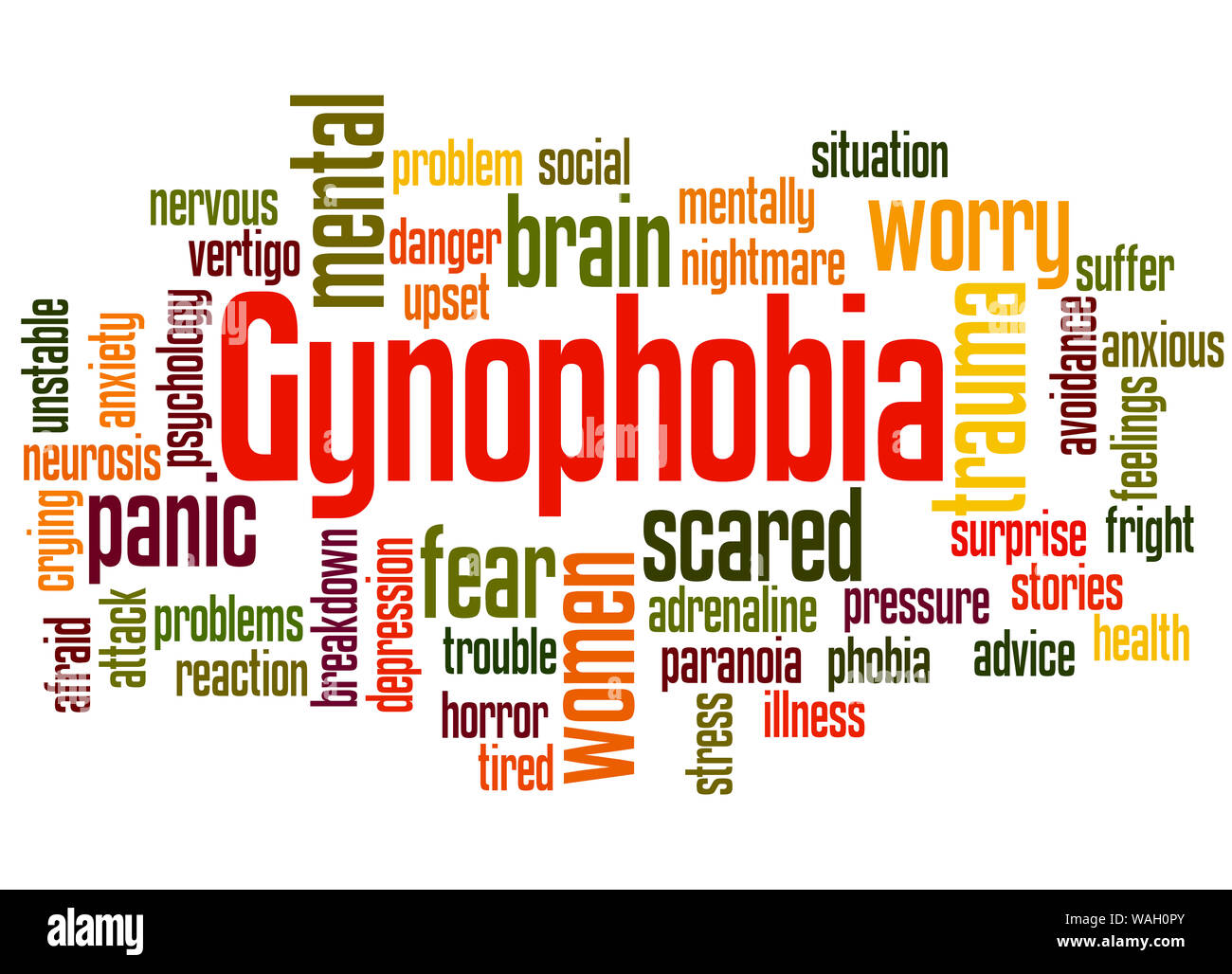 Gynophobia fear of women word cloud concept on white background Stock ...