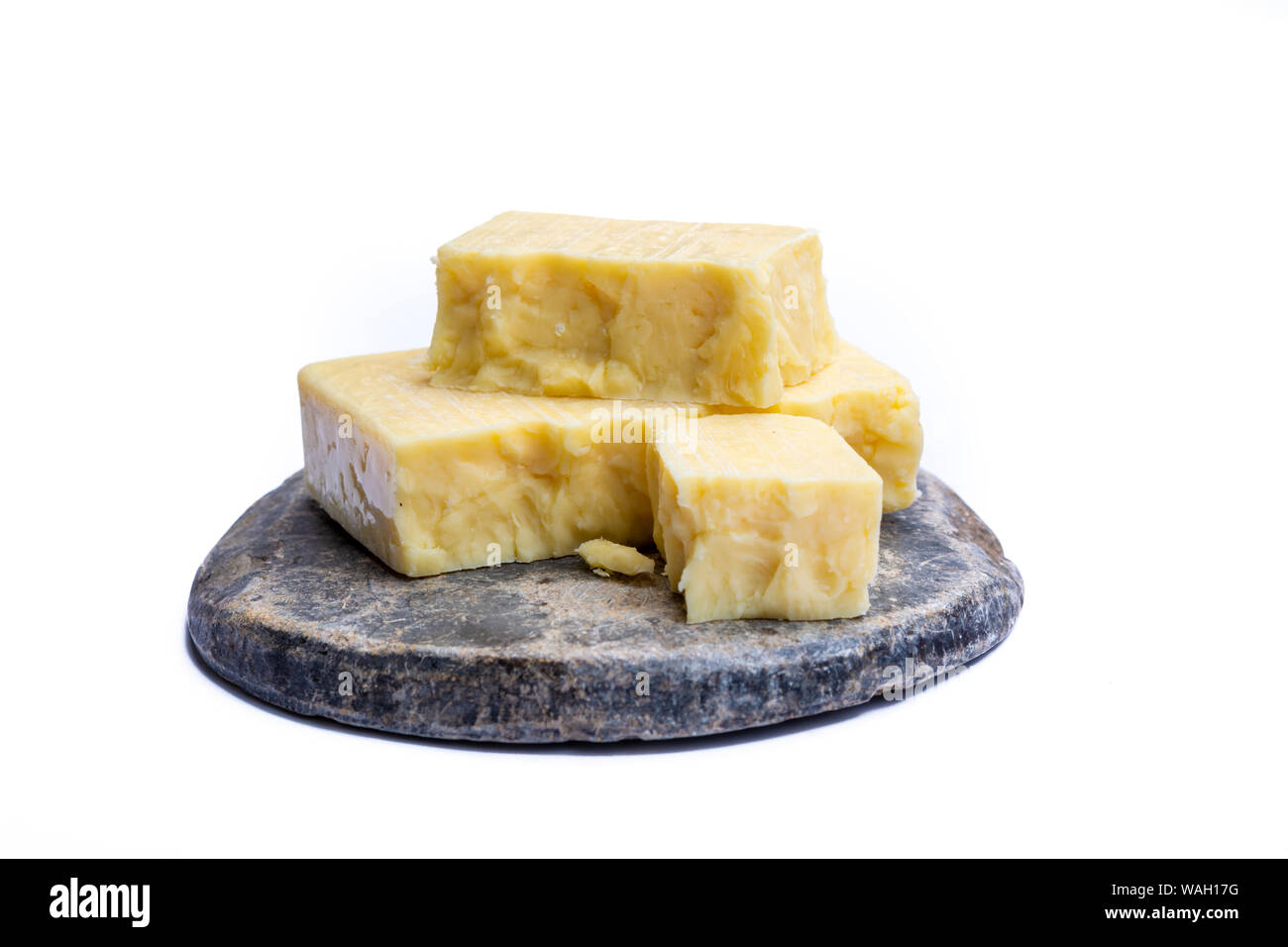 Cheddar cheese collection, block of Cheddar cheese made from cow milk ...
