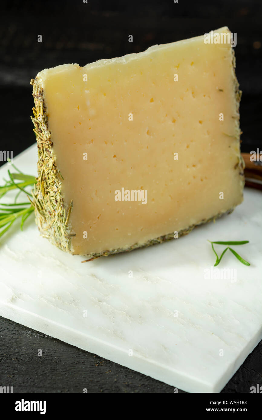 Cheese collection, one piece of Spanish manchego sheeps milk cheese ...