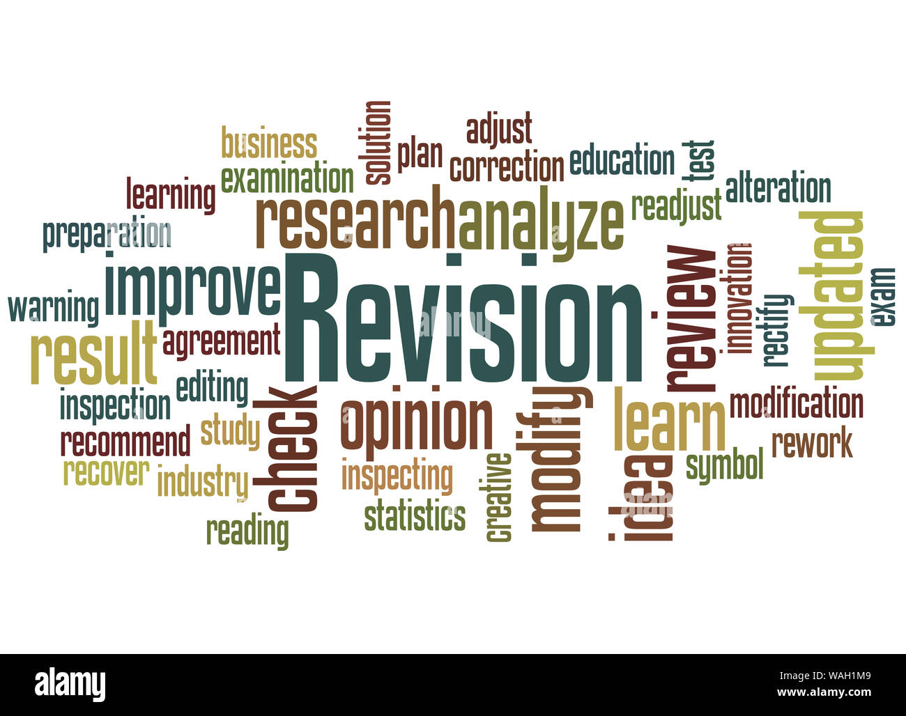 Revision word cloud concept on white background Stock Photo - Alamy
