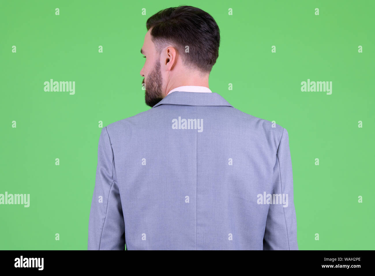 Closeup back view young bearded hi-res stock photography and images - Alamy
