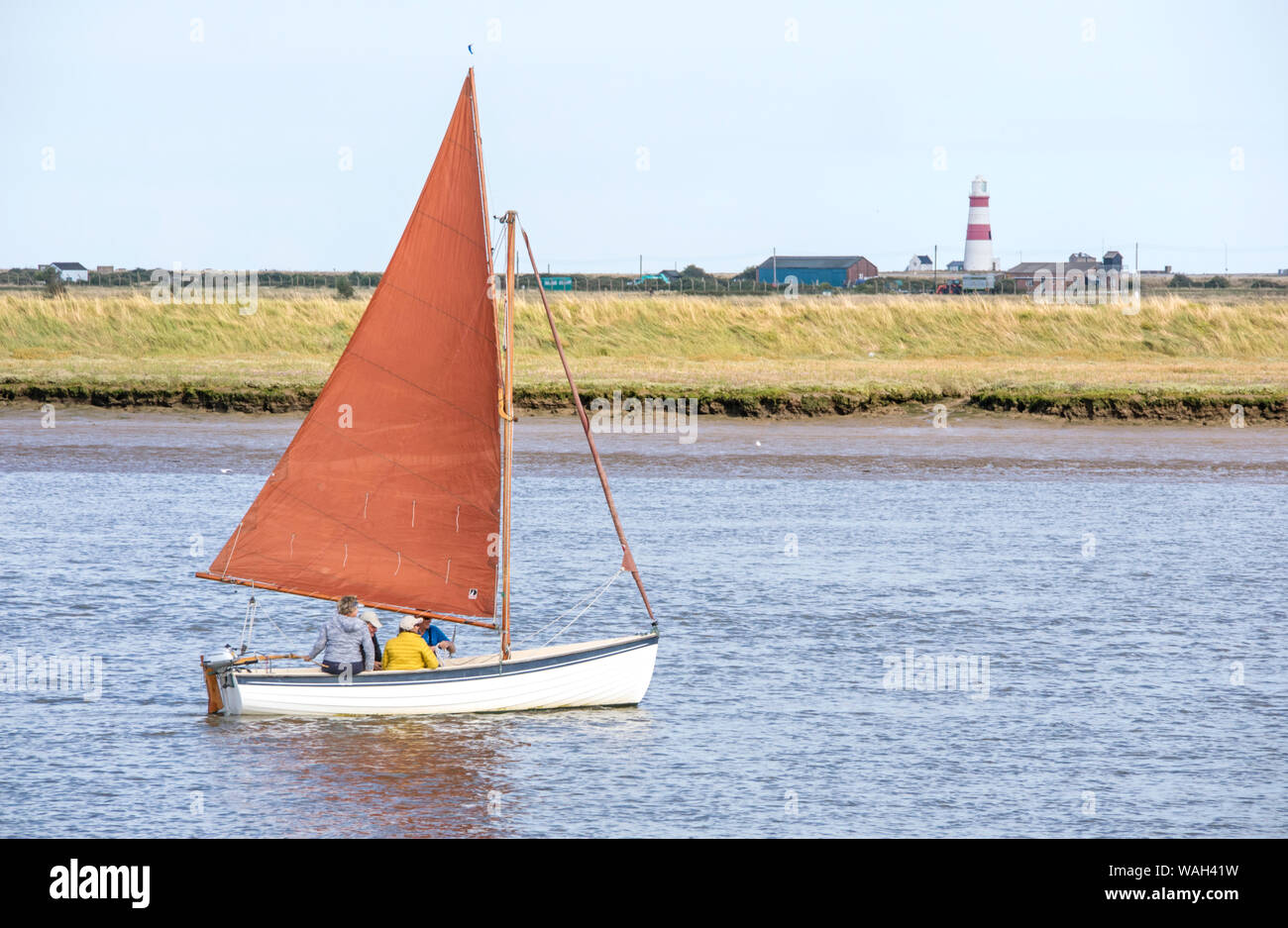 Boating on the River Ore at Orford looking across to Orfordness,nature ...