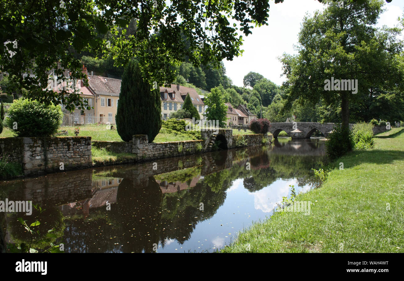 River Creuse at Felletin, France Stock Photo - Alamy