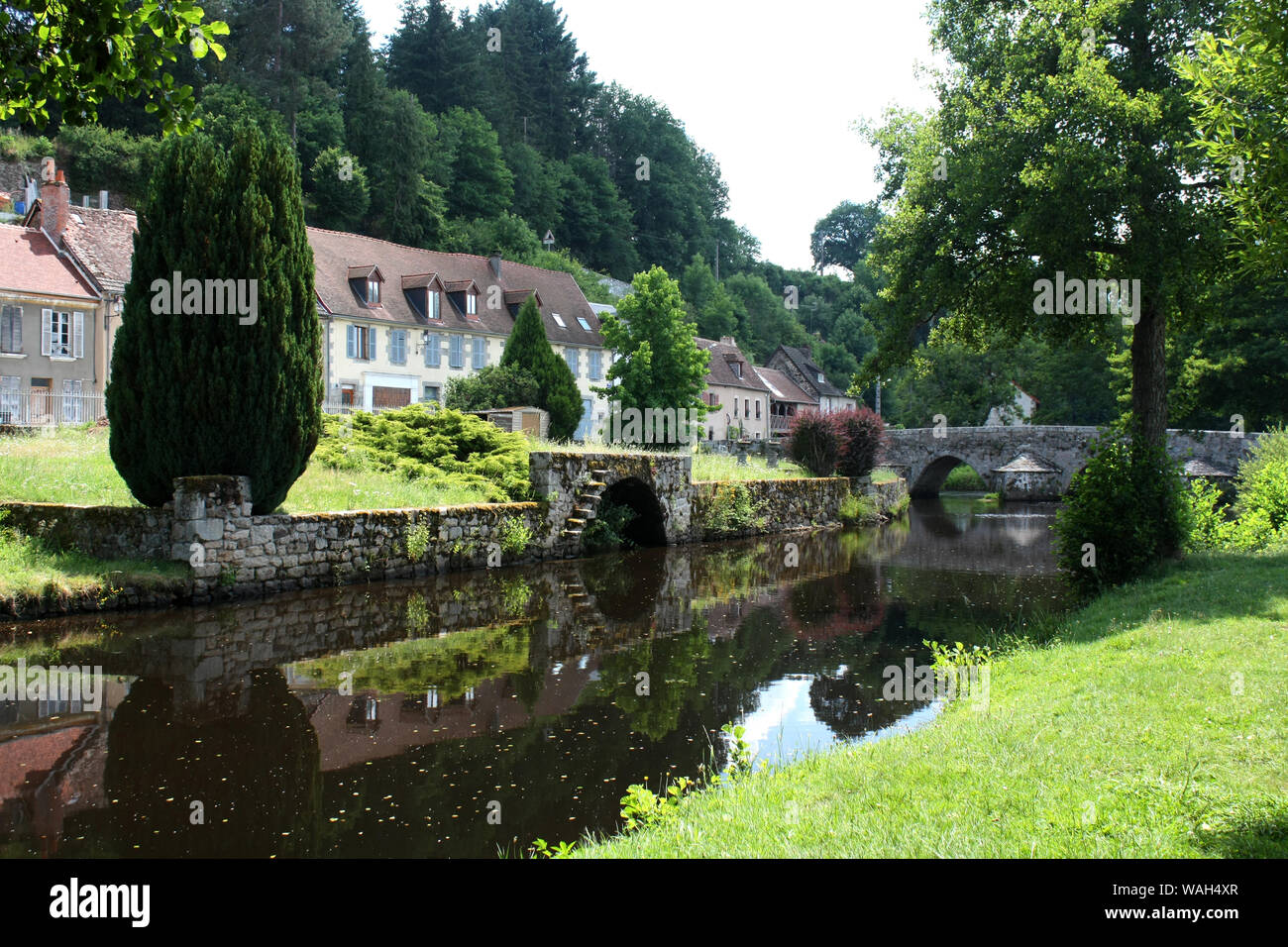River Creuse at Felletin, France Stock Photo - Alamy