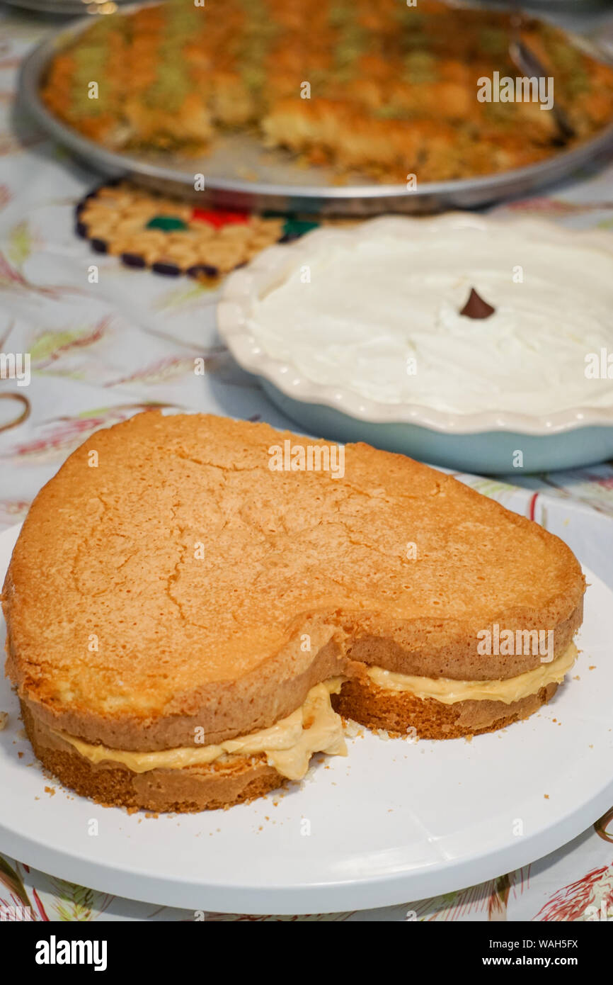 Homemade heart shaped cakes made with love Stock Photo - Alamy