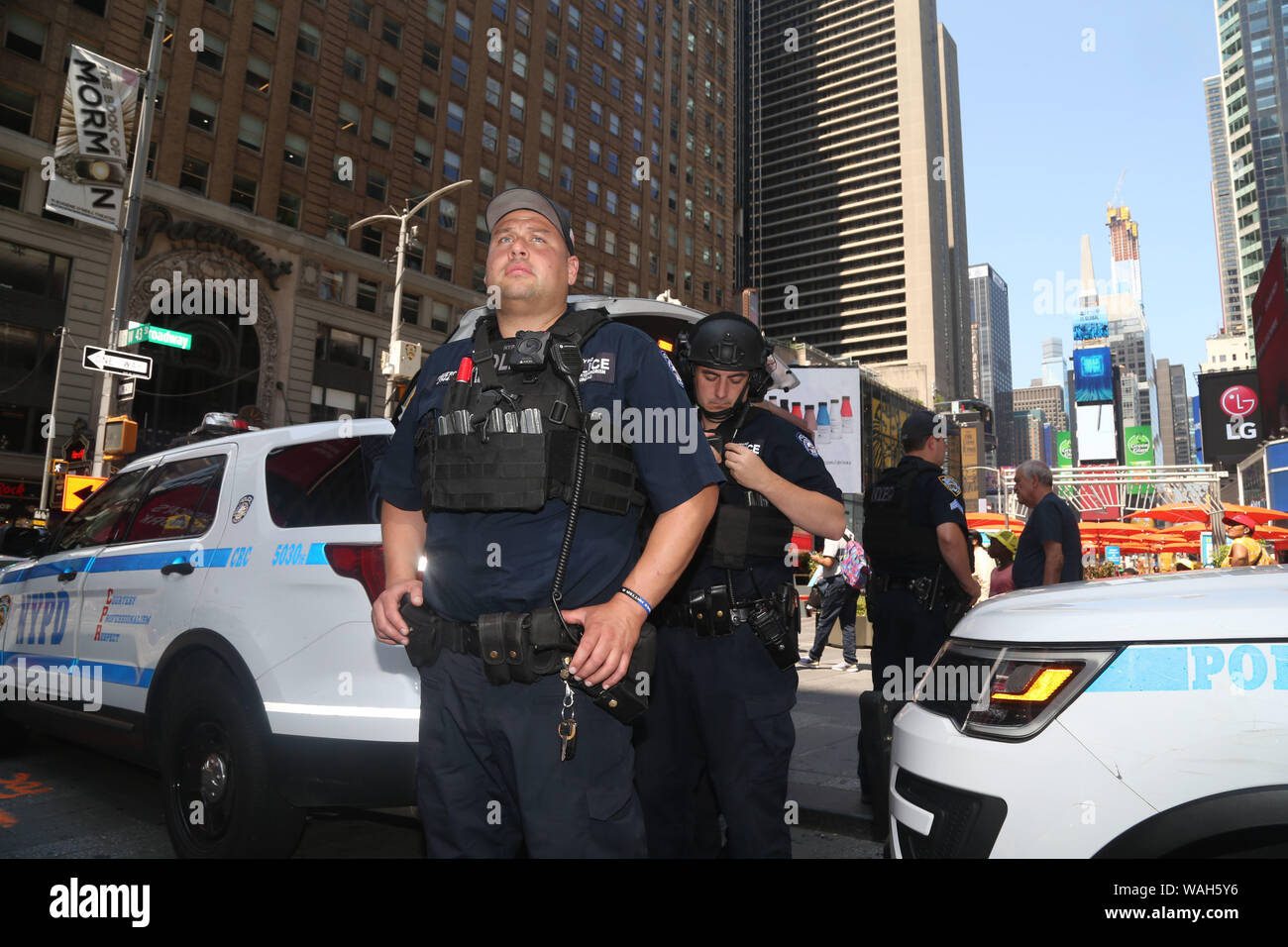 August 4, 2019: NYPD police officers from the counter terrorism bureau ...