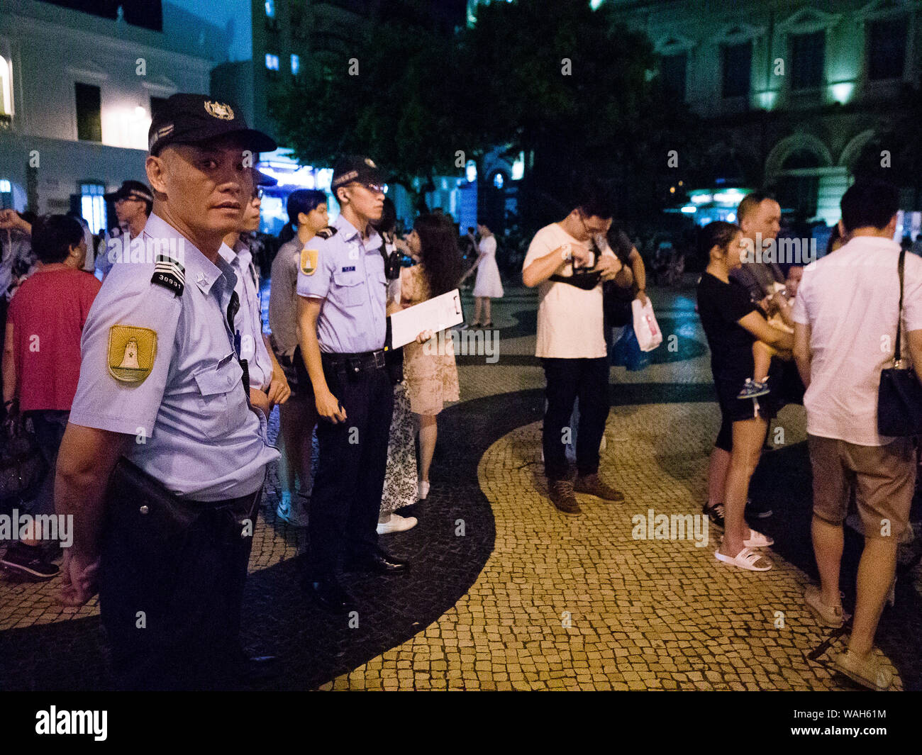 Macau 8.19 Macao 819 Senado Square police force Stock Photo - Alamy