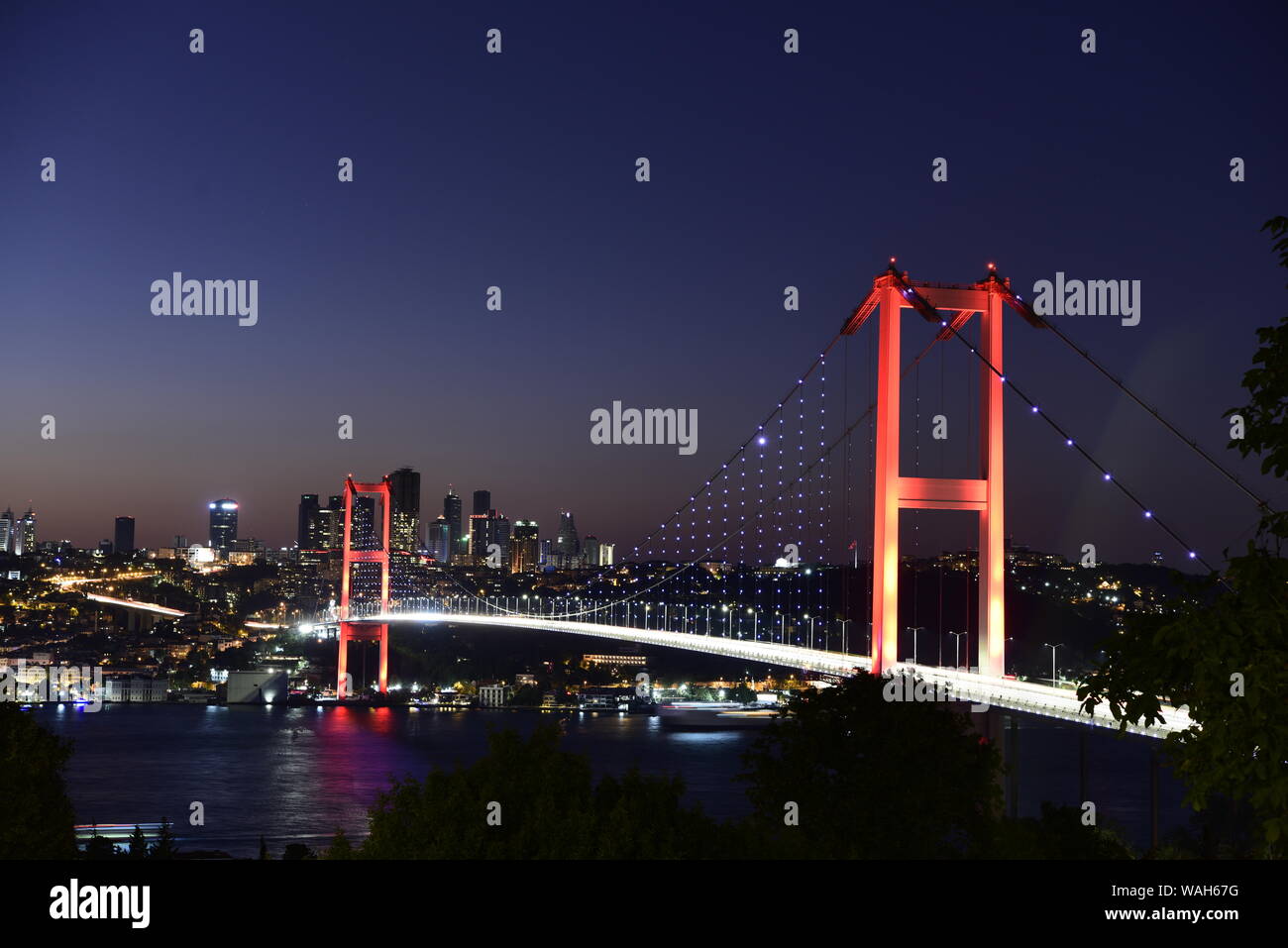 Istanbul night city bosphorus bridge hi-res stock photography and ...