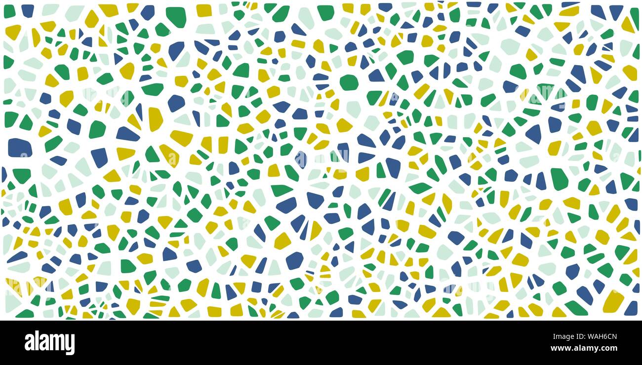 Stained glass colorful voronoi with fillet, vector abstract. Irregular ...