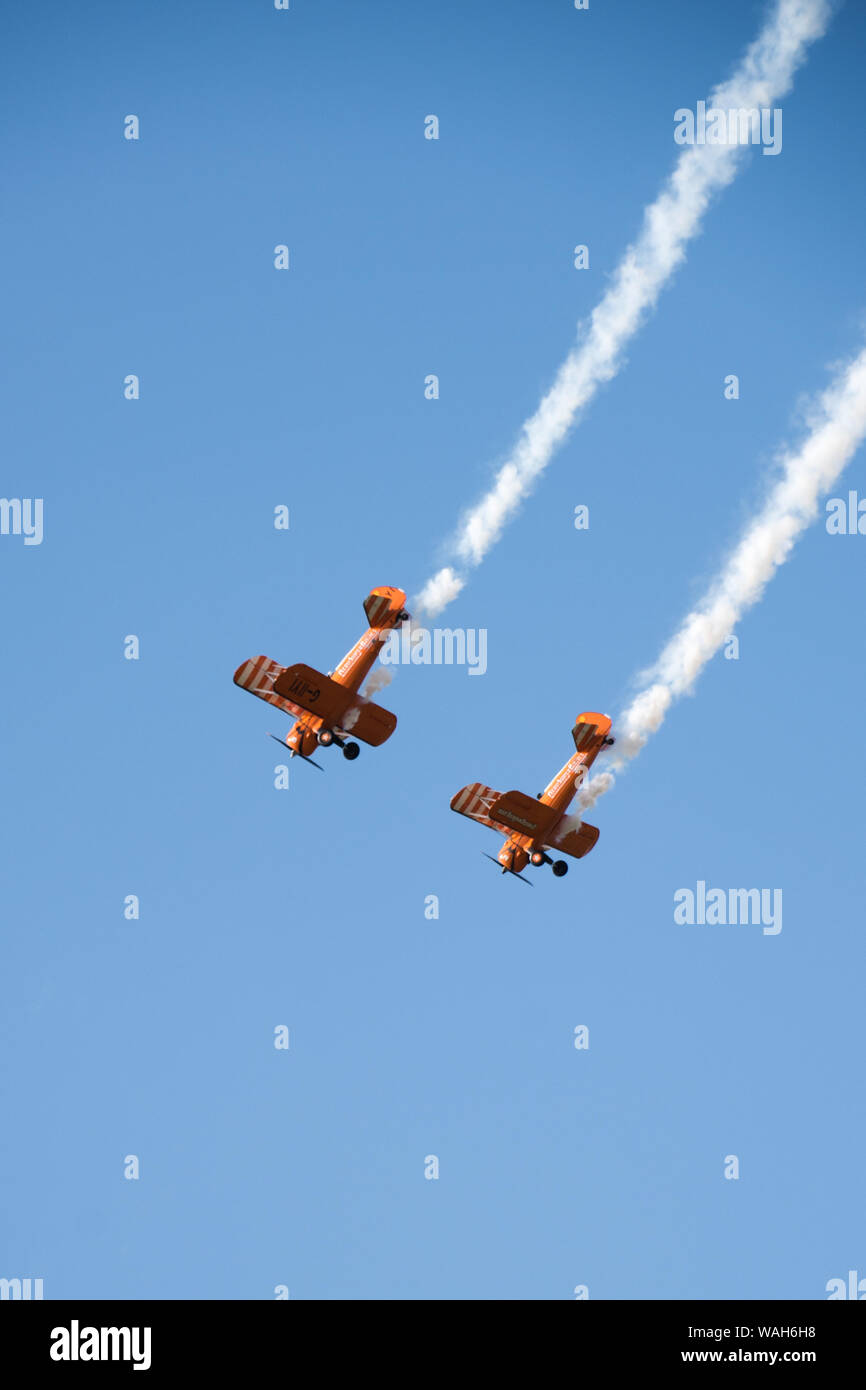 Aerobatic Formation Wing walking display by Aerosuperbatics team ...