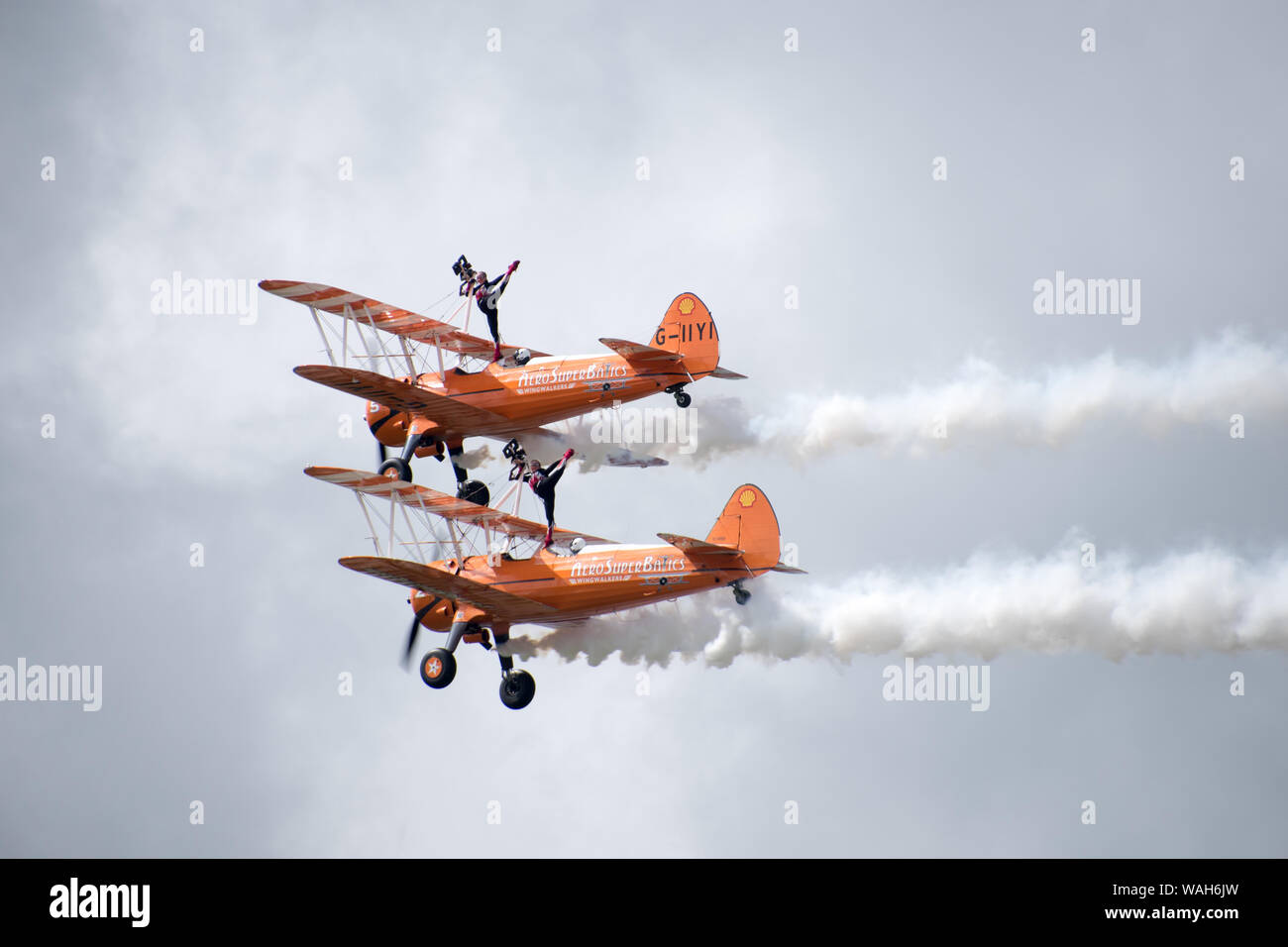 Aerobatic Formation Wing walking display by Aerosuperbatics team ...
