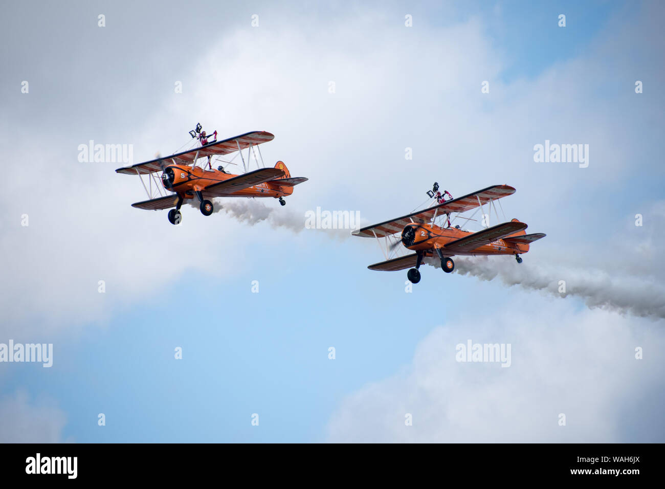 Aerobatic Formation Wing walking display by Aerosuperbatics team ...