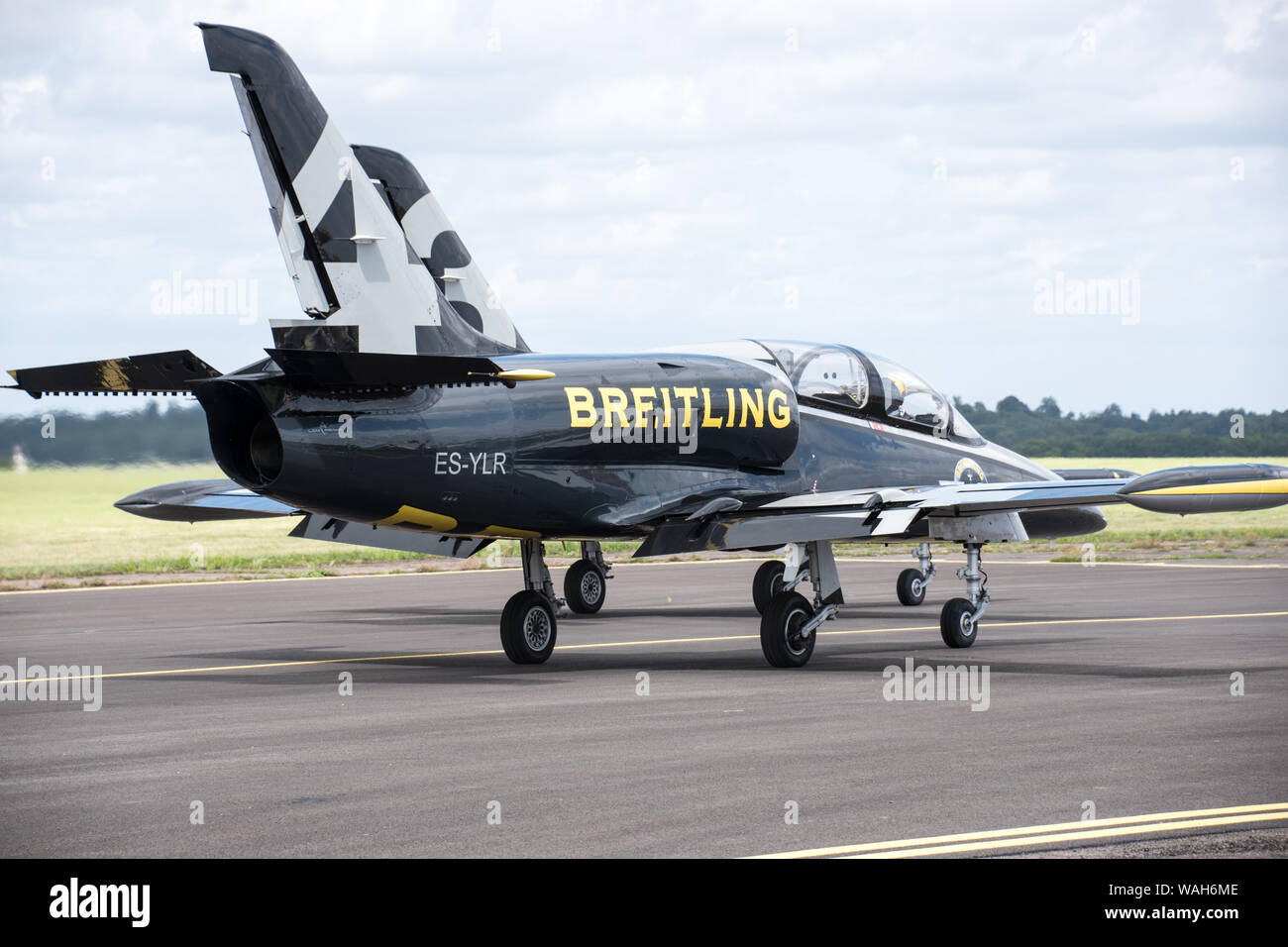 Breitling Jet Team on taxiway before performance at an airshow Stock ...