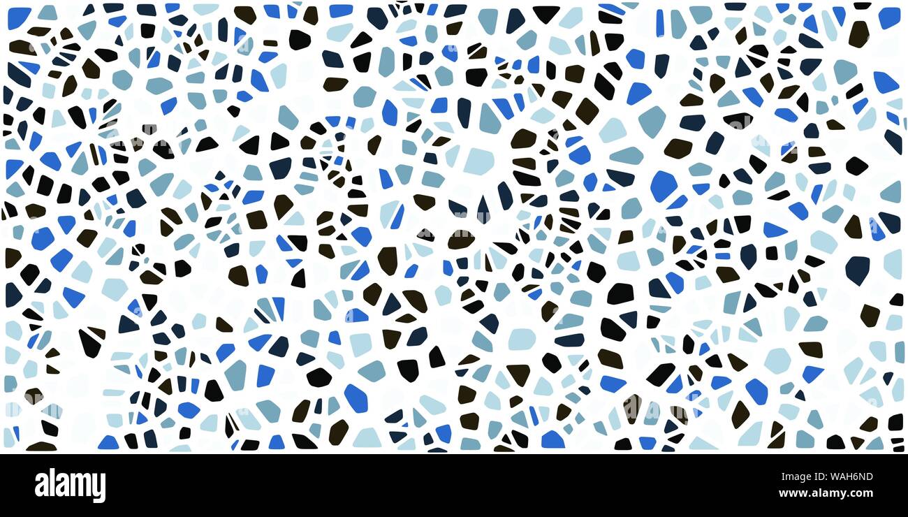 Stained glass colorful voronoi with fillet, vector abstract. Irregular ...