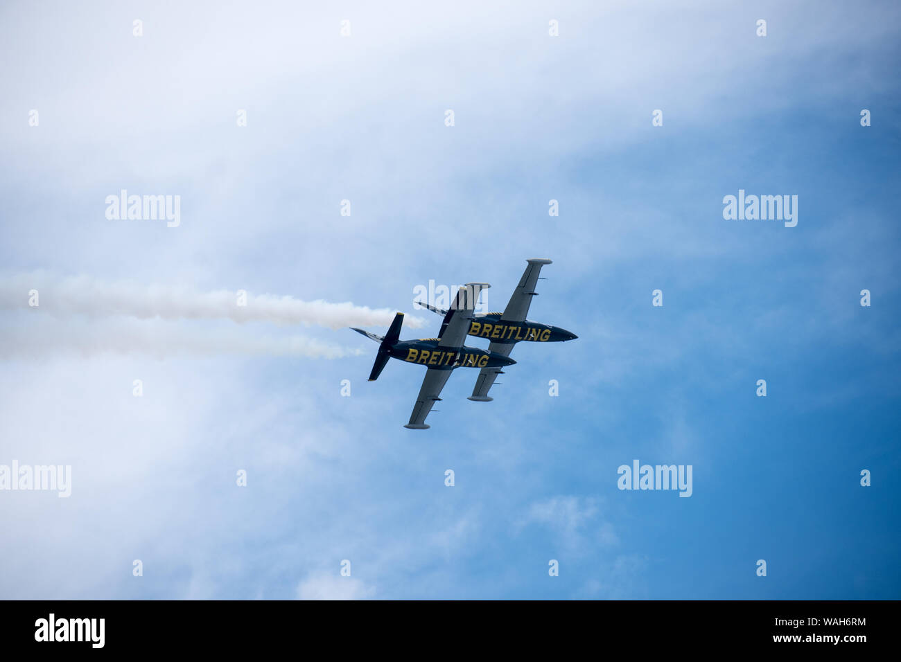 Two Breitling Jet Team performing at an airshow Stock Photo - Alamy