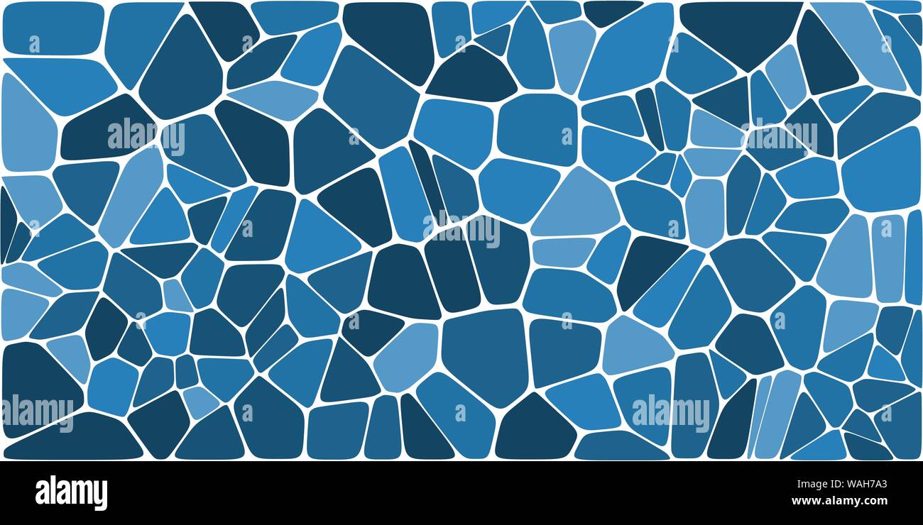 Stained glass colorful voronoi with fillet, vector abstract. Irregular ...