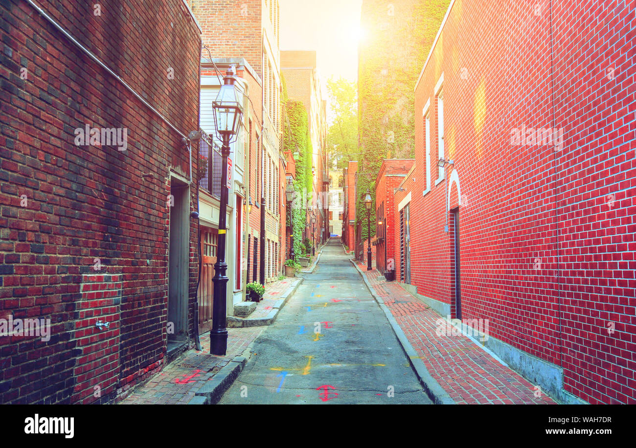Boston Beacon Hill at sunset Stock Photo - Alamy