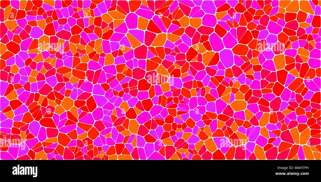 Stained glass colorful voronoi with fillet, vector abstract. Irregular ...