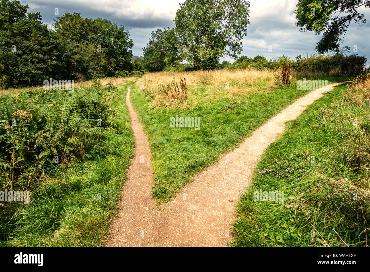 Footpath change of direction Stock Photo - Alamy