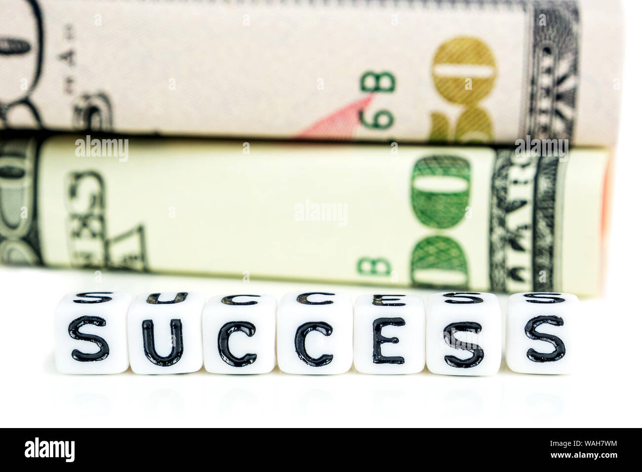 success concept, american dollar banknote blocks in all denominations ...