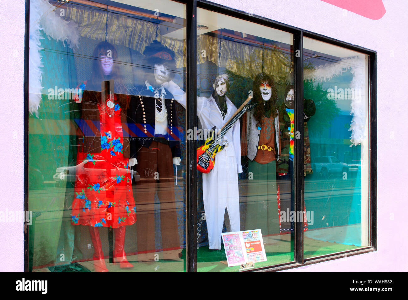 1960s hippy clothes in the window of a costume store in Tucson AZ to ...