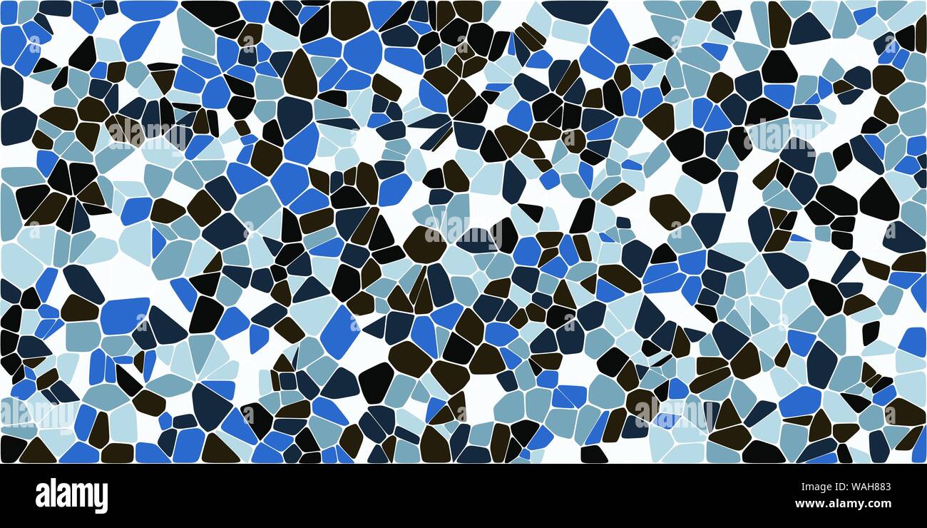 Stained glass colorful voronoi with fillet, vector abstract. Irregular ...