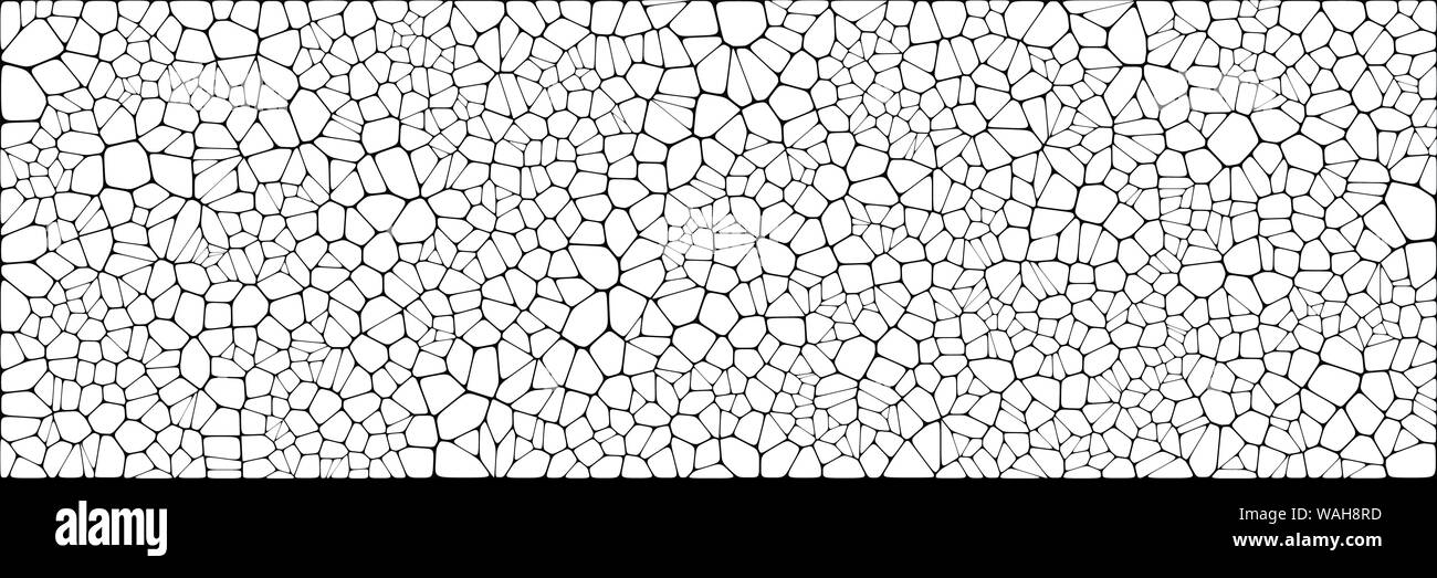 Stained glass colorful voronoi with fillet, vector abstract. Irregular ...