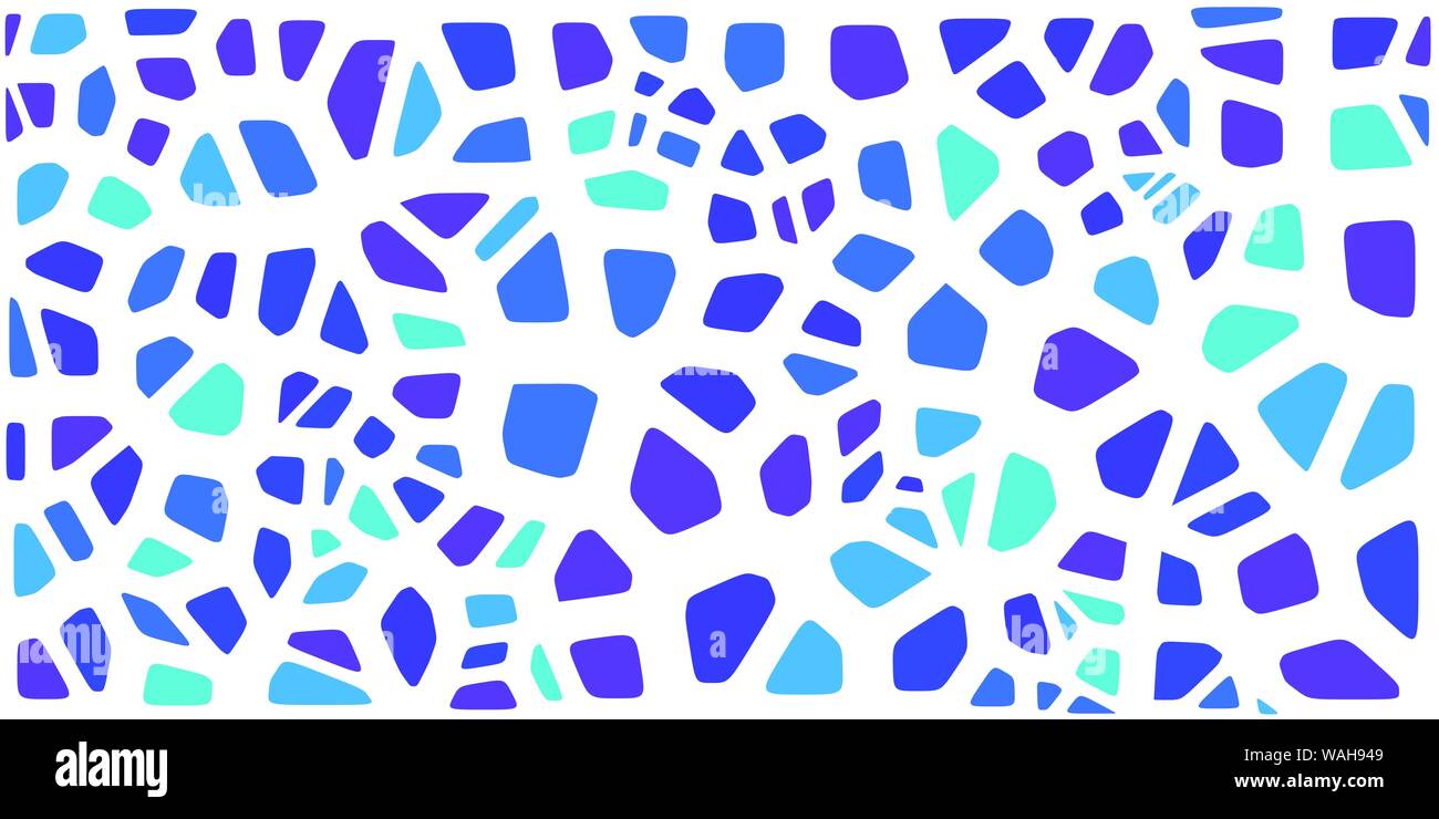 Stained glass colorful voronoi with fillet, vector abstract. Irregular ...