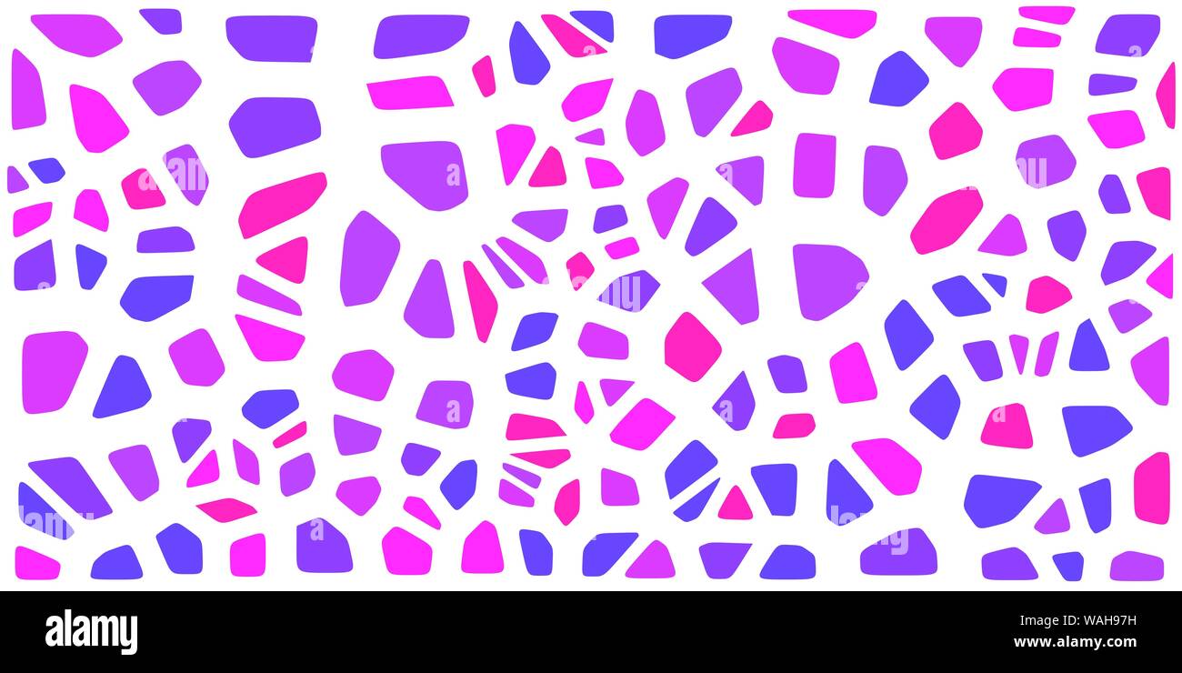 Stained glass colorful voronoi with fillet, vector abstract. Irregular ...
