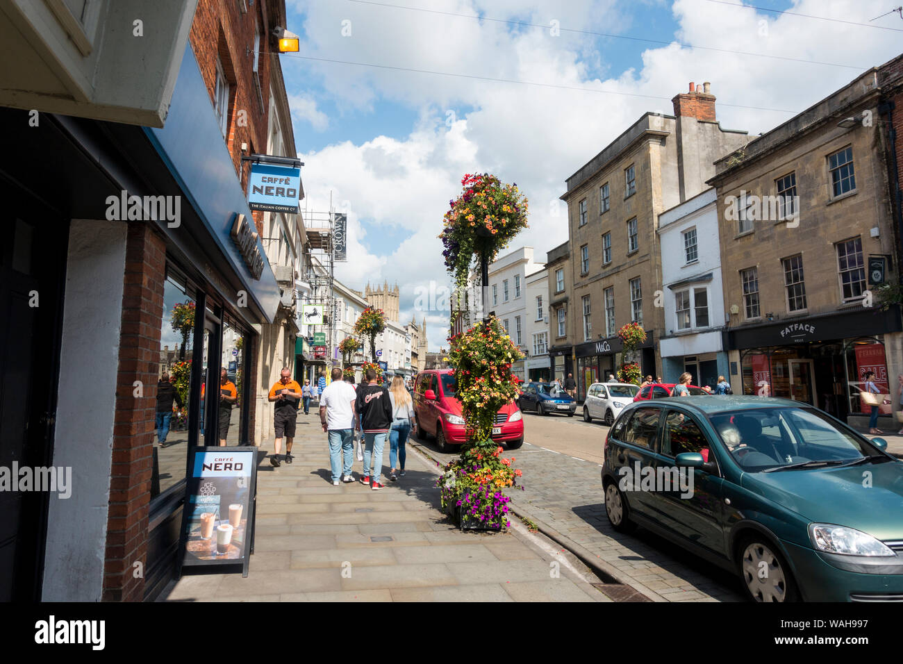 High Street in the City of Wells, Somerset, England, UK Stock Photo - Alamy