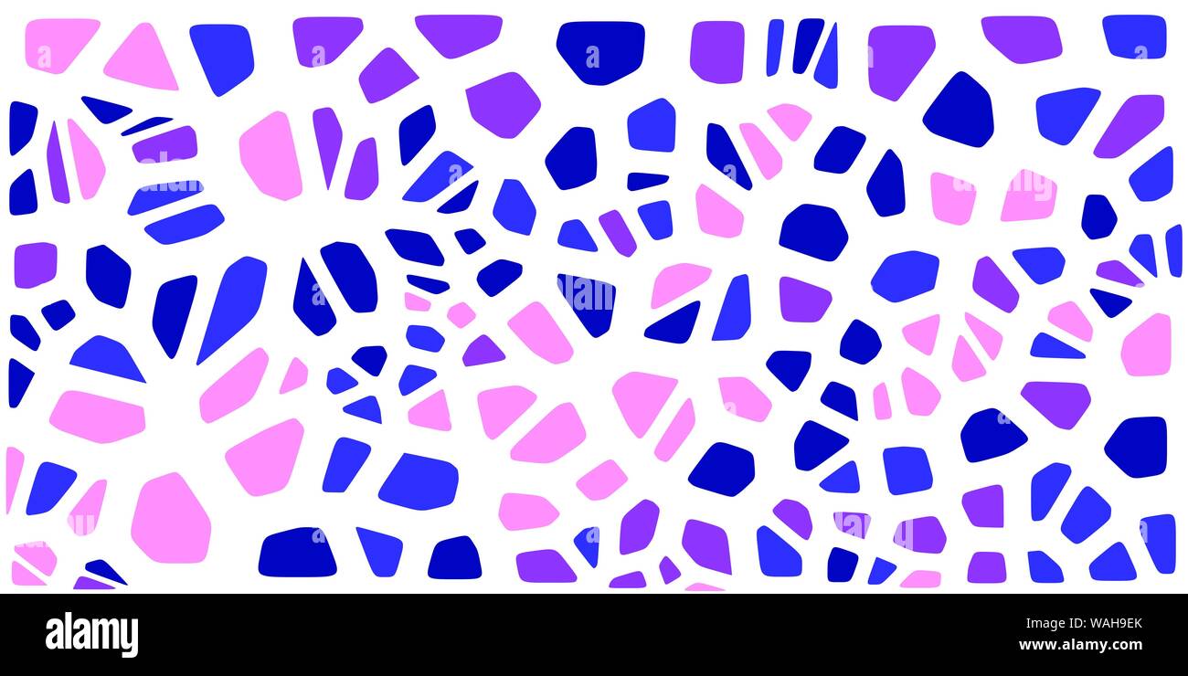 Stained glass colorful voronoi with fillet, vector abstract. Irregular ...