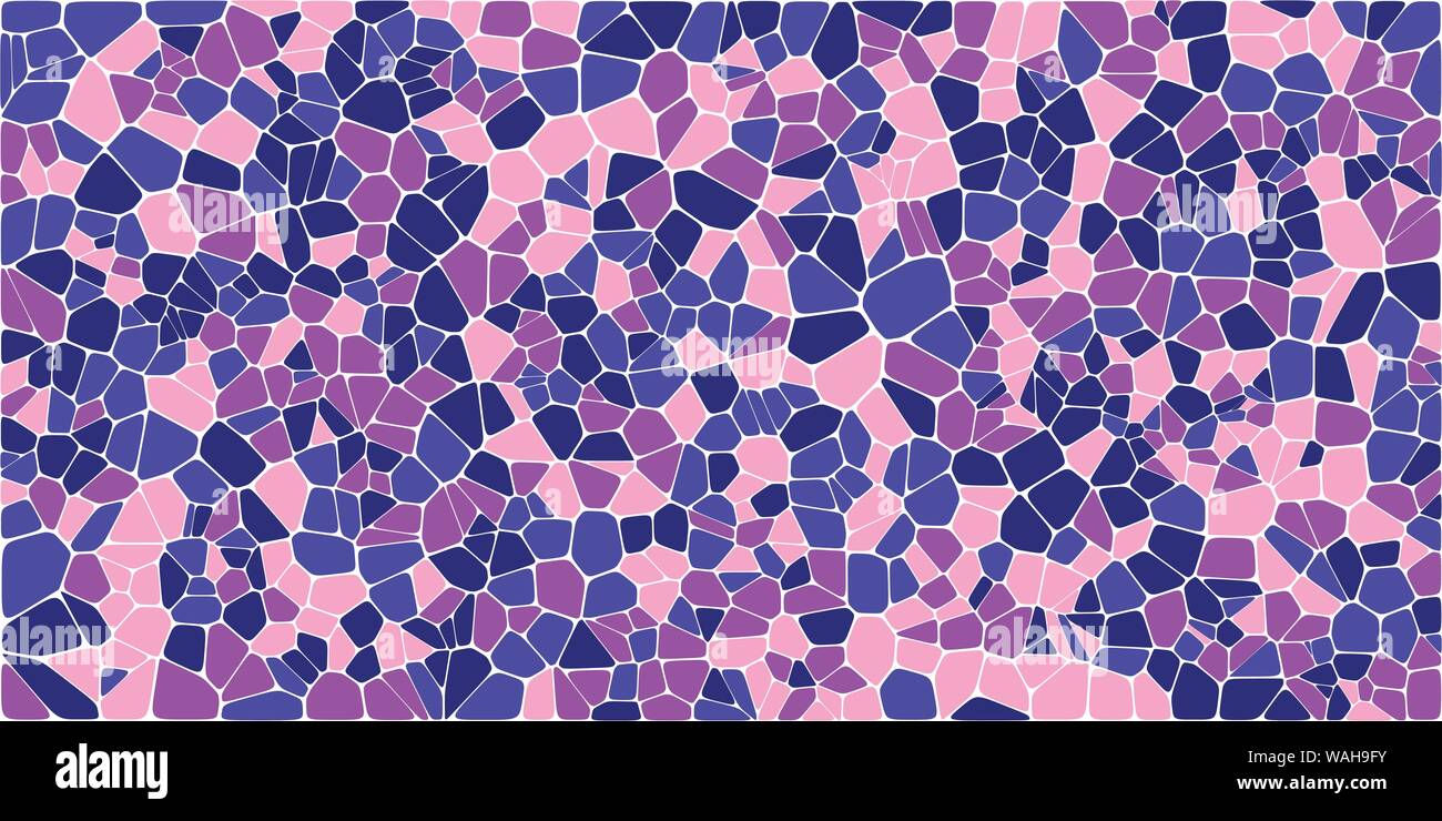 Stained glass colorful voronoi with fillet, vector abstract. Irregular ...