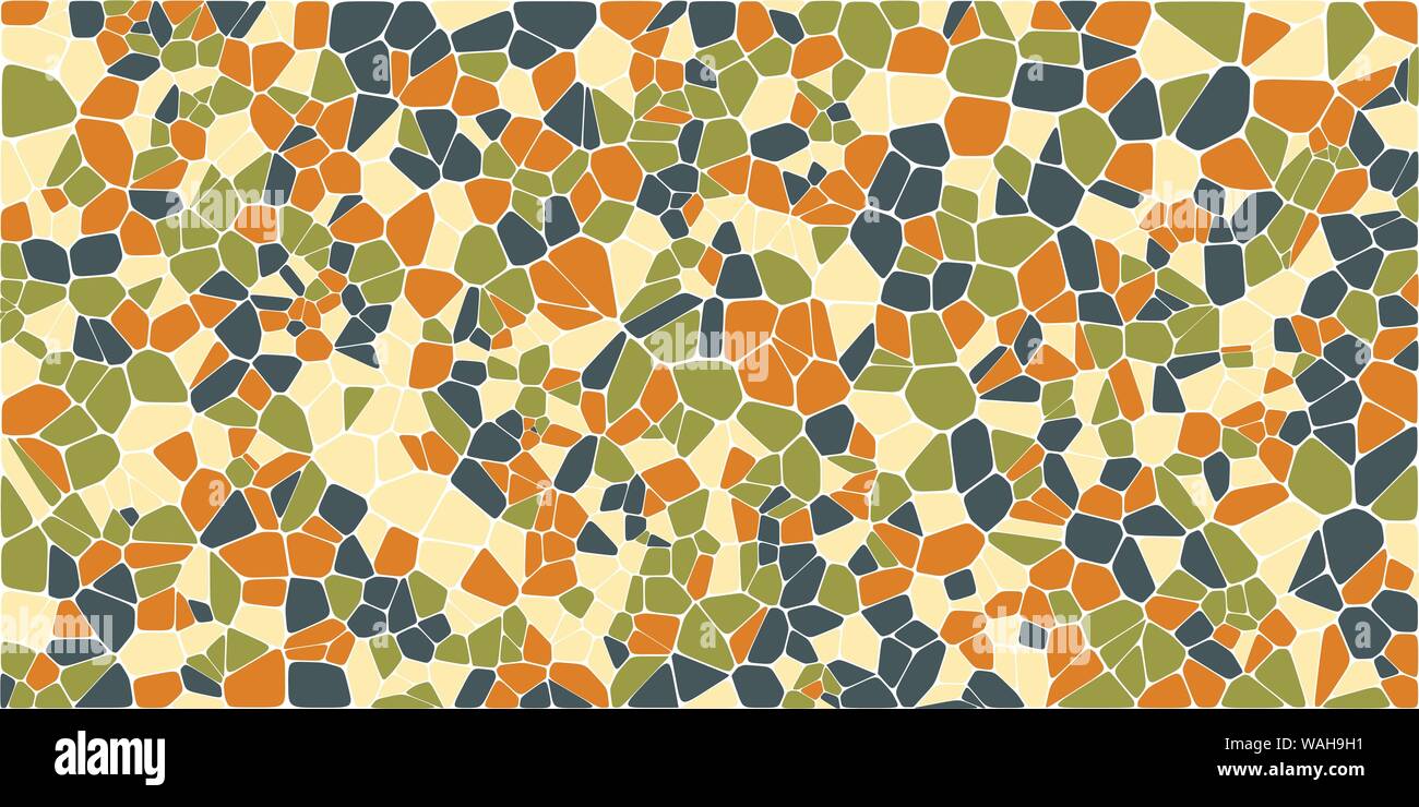 Stained glass colorful voronoi with fillet, vector abstract. Irregular ...