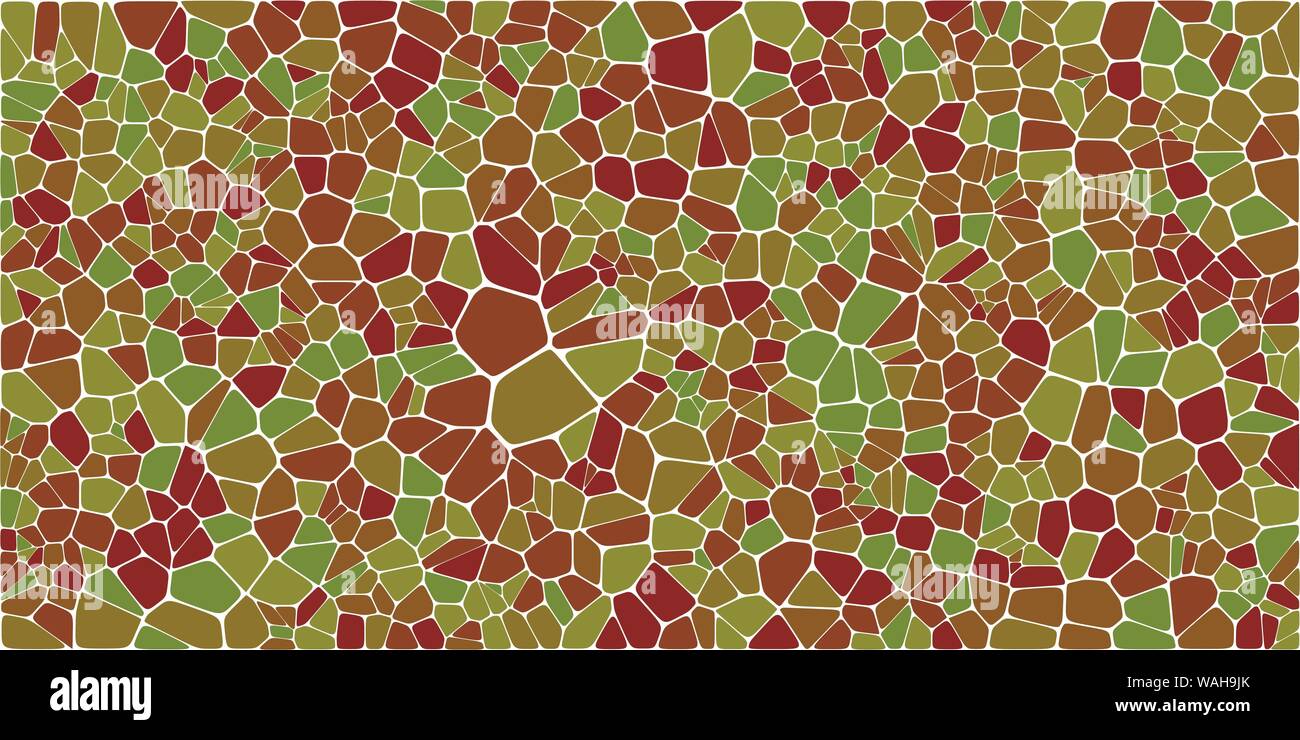 Stained glass colorful voronoi with fillet, vector abstract. Irregular ...