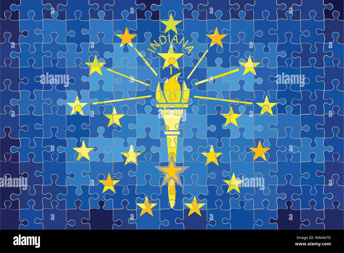 Indiana flag made of puzzle background - Illustration Stock Vector ...