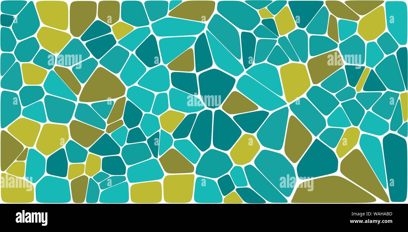 Stained glass colorful voronoi with fillet, vector abstract. Irregular ...