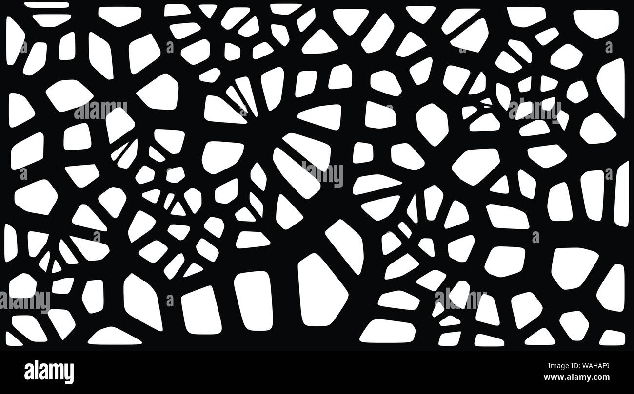 Stained glass colorful voronoi with fillet, vector abstract. Irregular ...