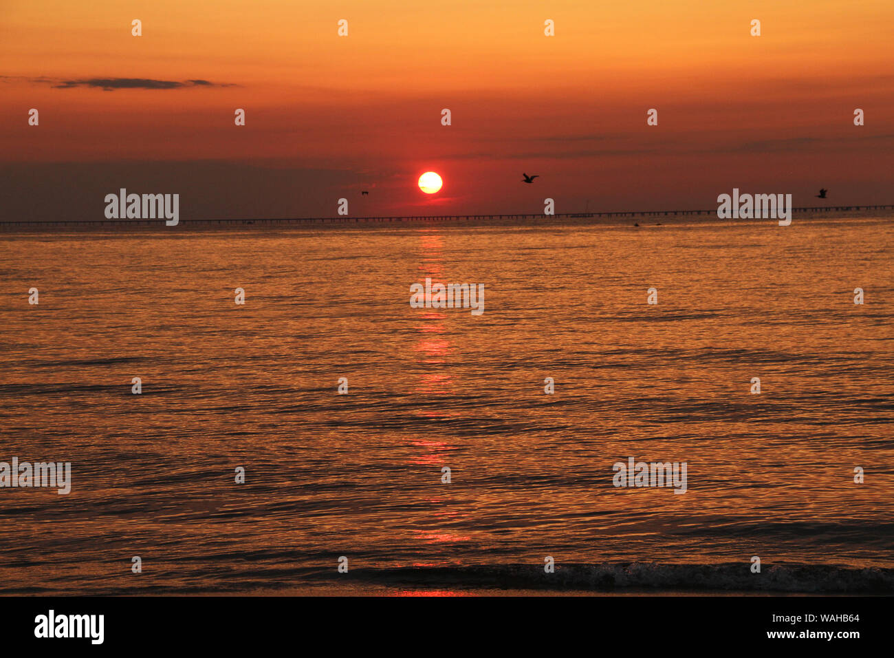 Sunset at Virginia Beach, USA Stock Photo - Alamy