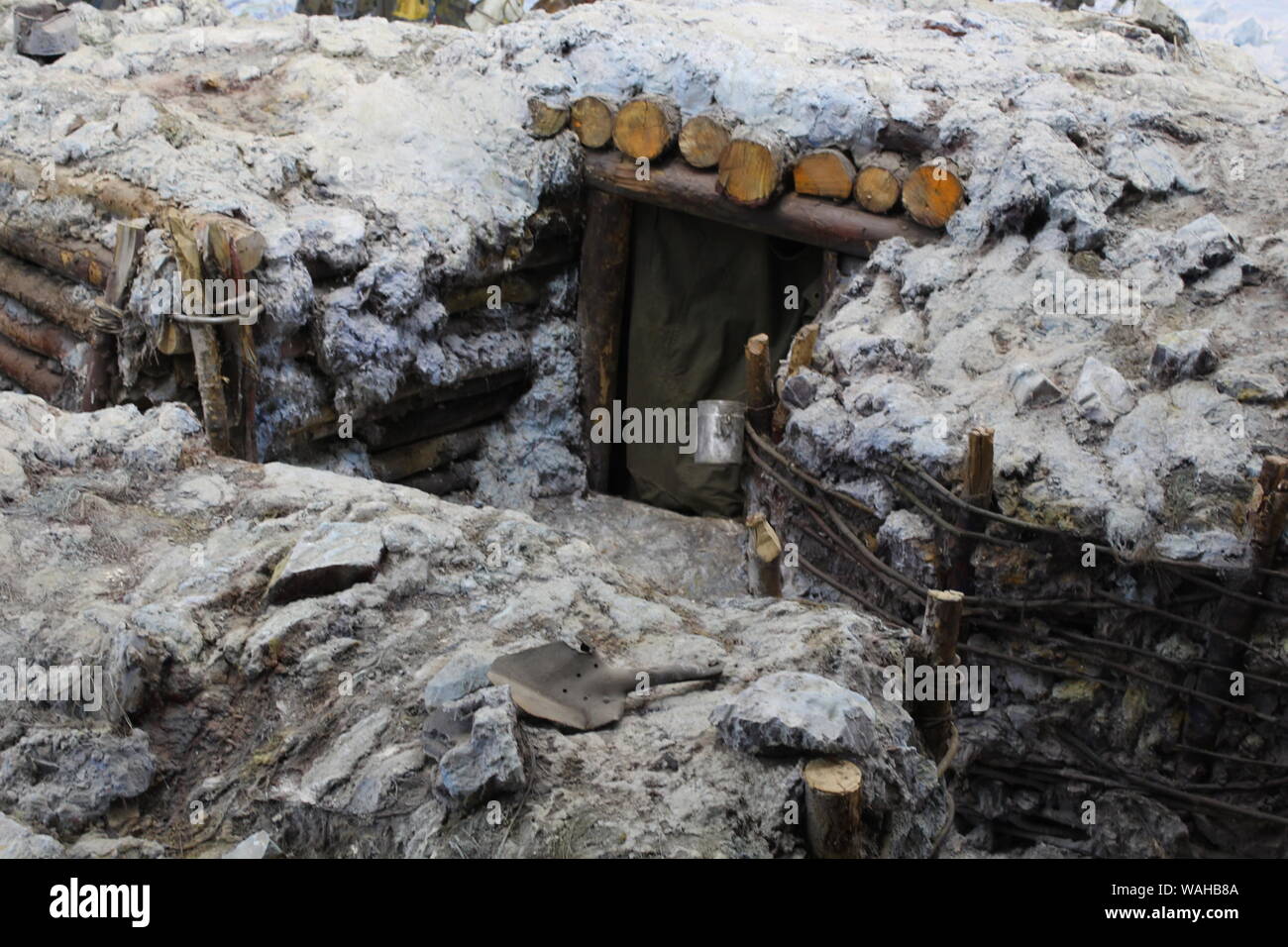 The firing point in the form of a trench with shelter from enemy fire ...