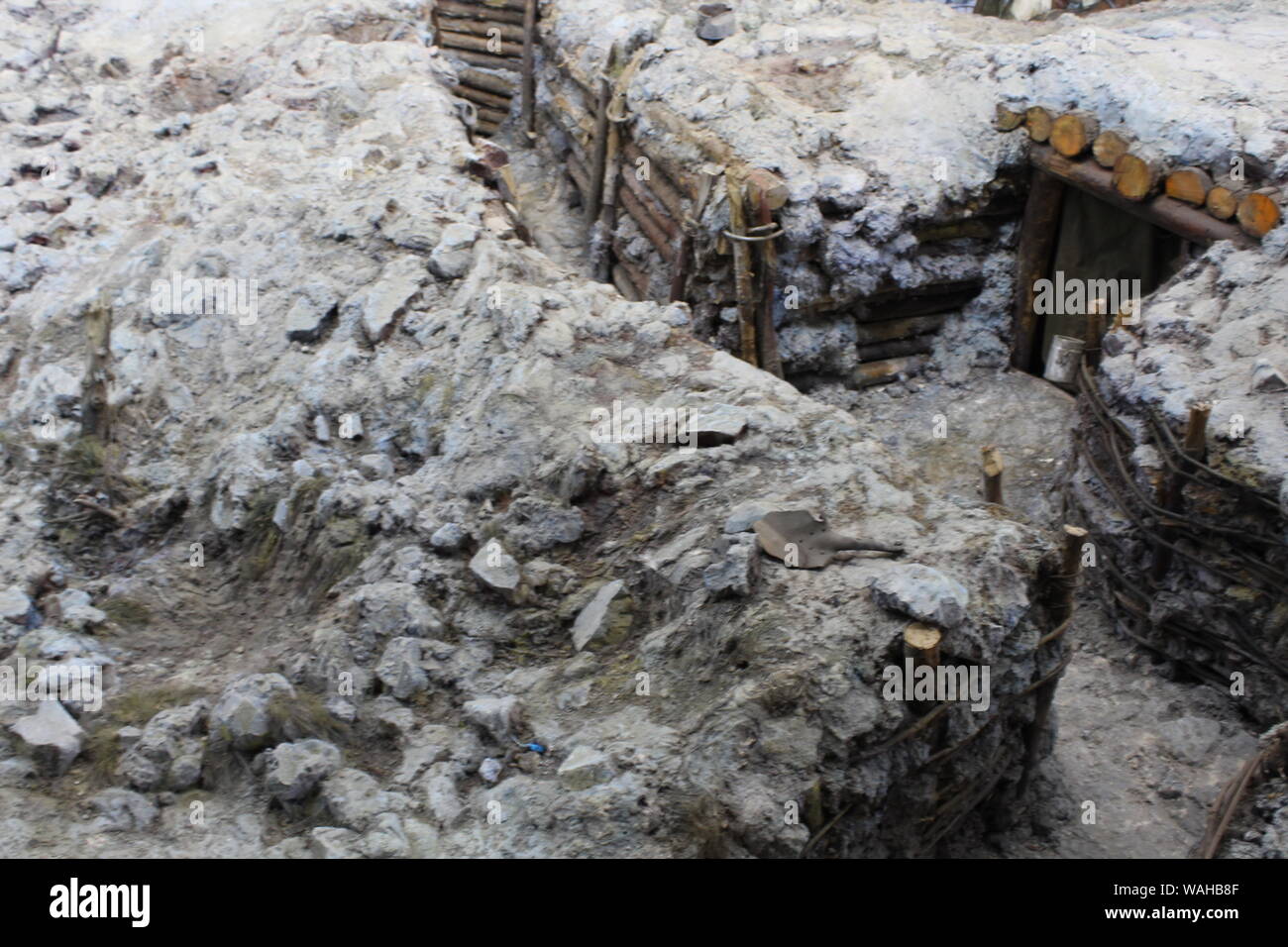 The firing point in the form of a trench with shelter from enemy fire ...